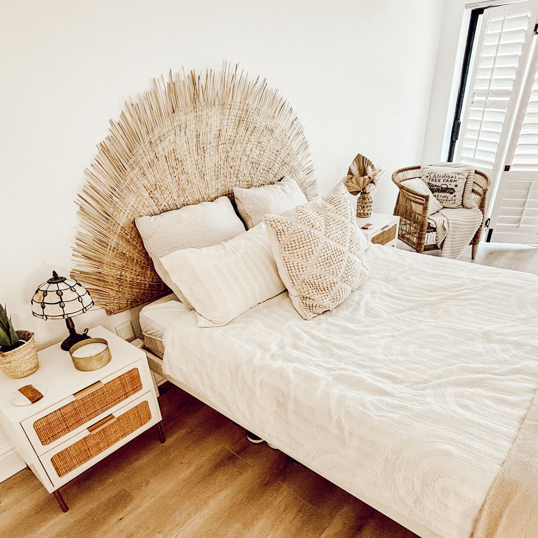 Sun Circle Cane Headboard – Malawi Furniture