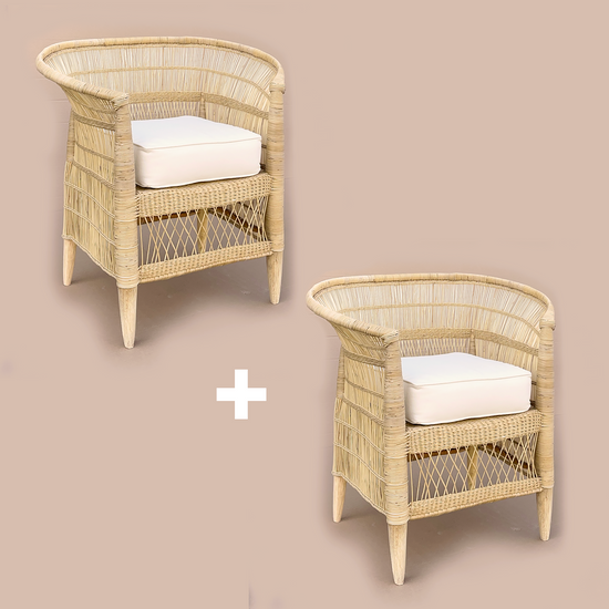 2 x Traditional Malawi Cane Chairs – Malawi Furniture - 100% Authentic ...